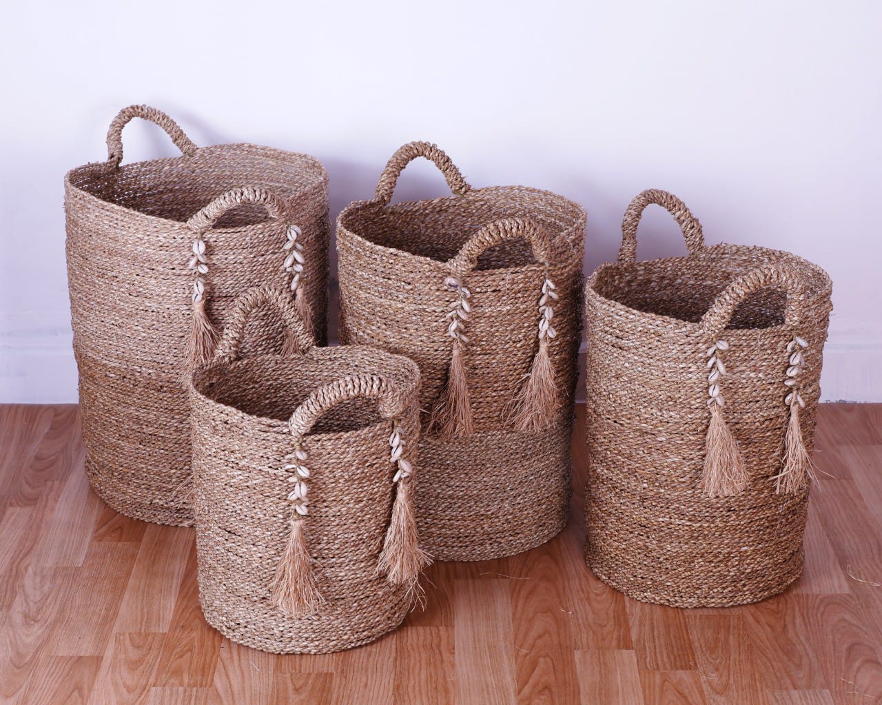 Seagrass Basket Mix Tassel set of 4 | Inaexport