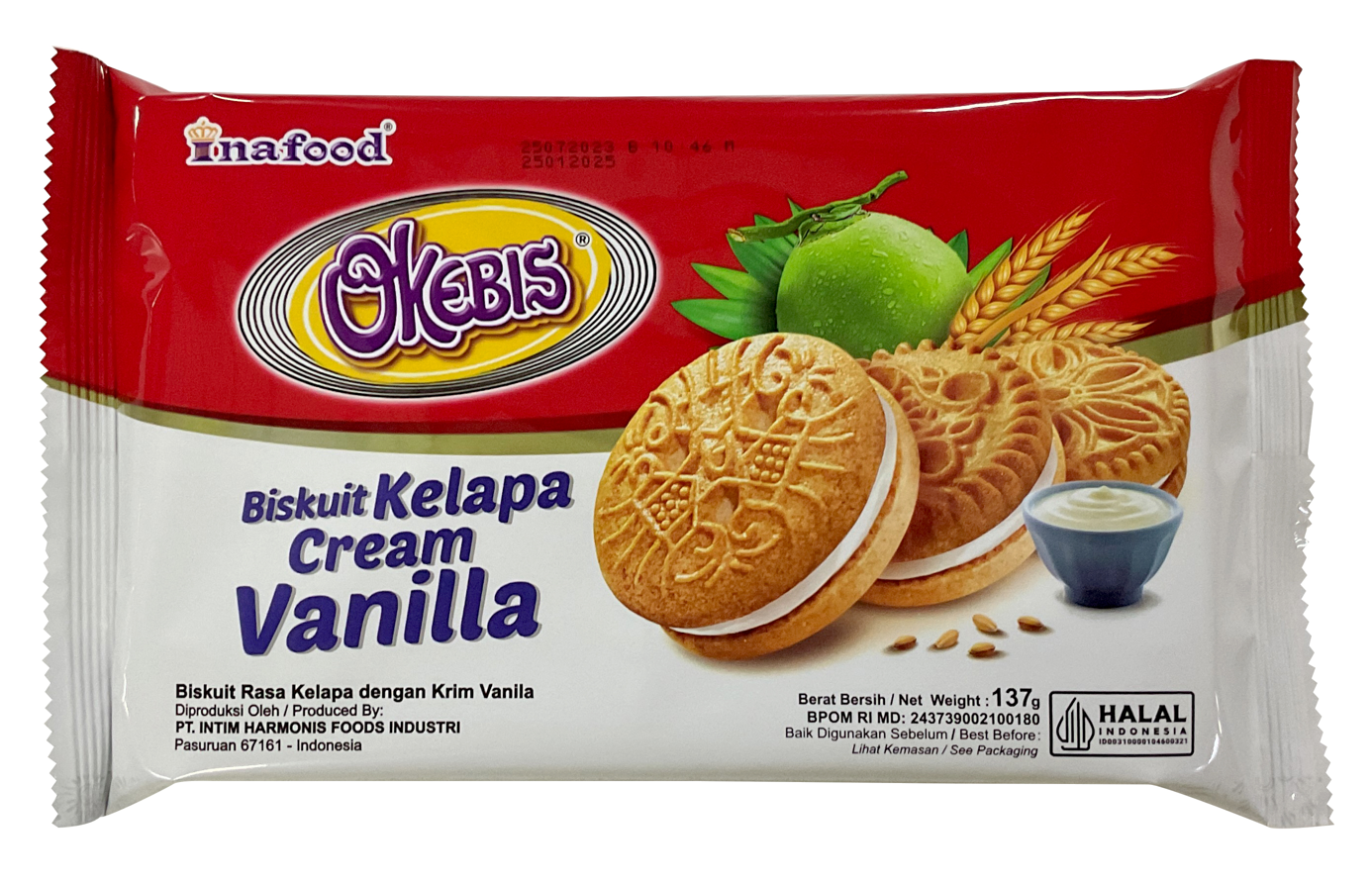 Okebis Coconut Cream Vanilla Biscuits 28 | Inaexport