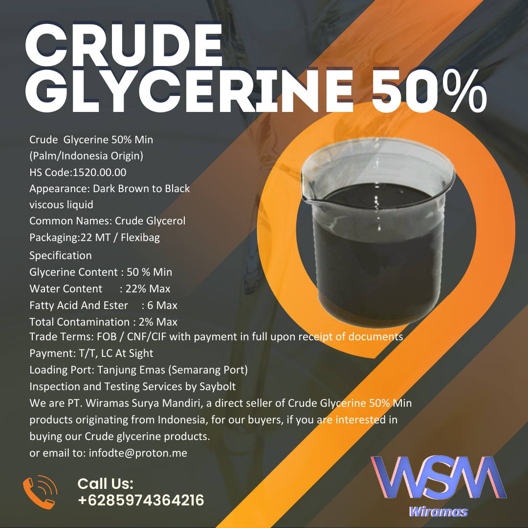 Crude Glycerine 50 Inaexport