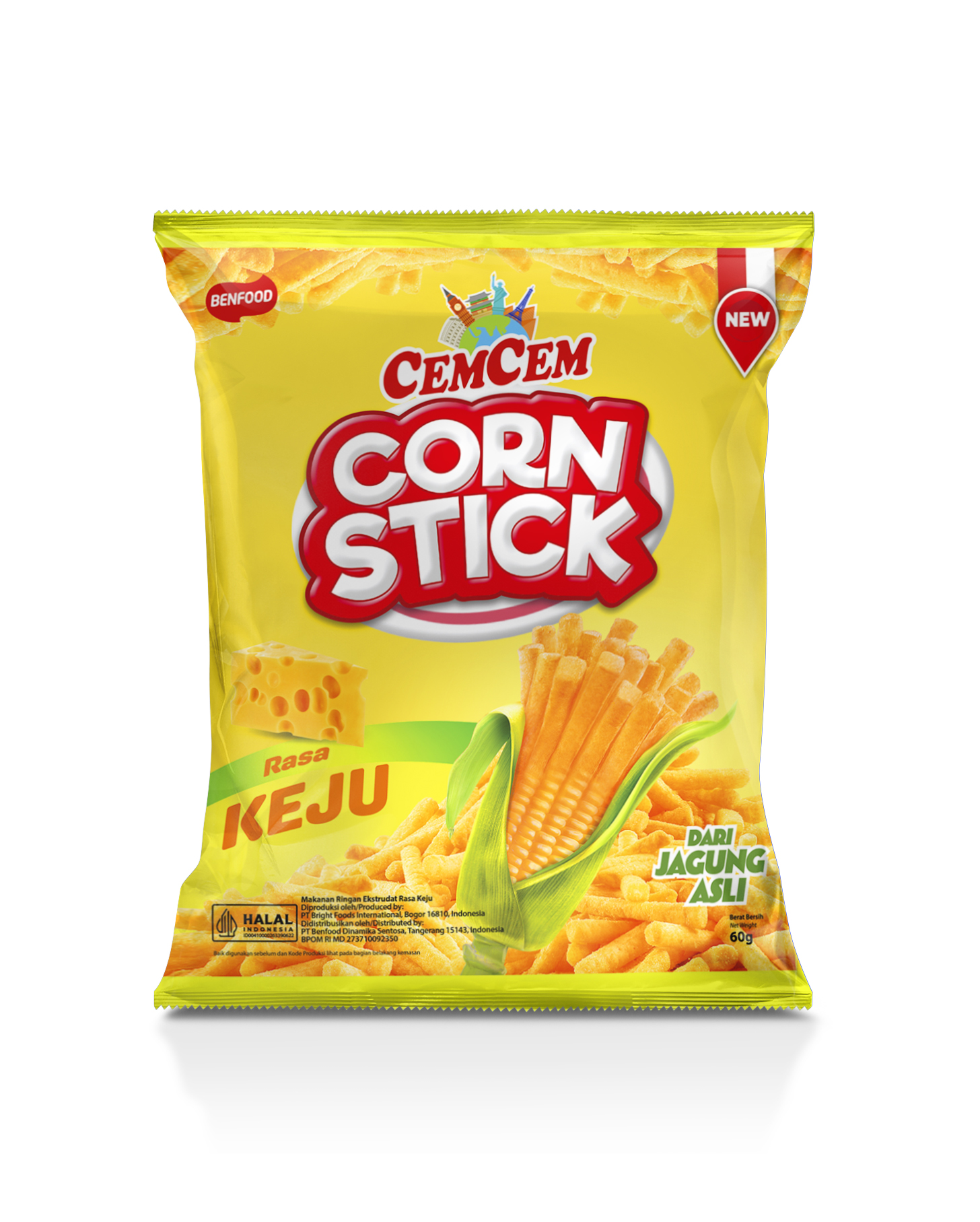 CEMCEM Corn Stick Cheese 60g | Inaexport