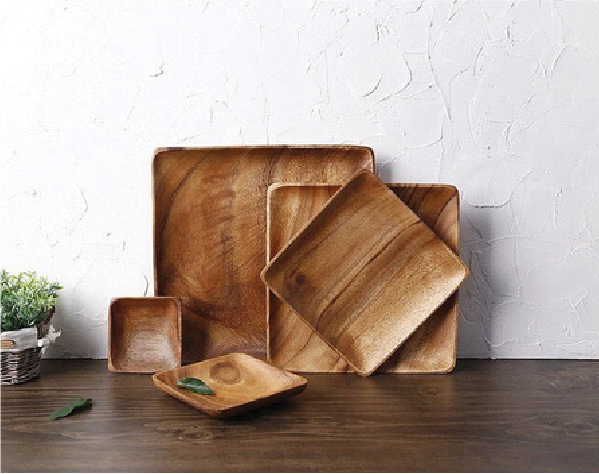 Wooden Square Plate Set | Inaexport